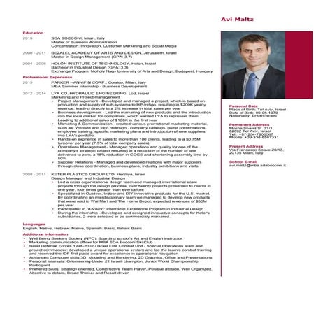 Cv Avi Maltz Pdf