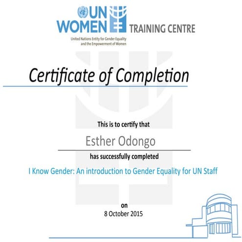UN I_Know_Gender_-_Certificate | PDF