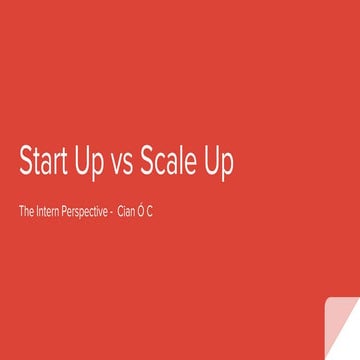 Start up vs Scale up - The Intern Perspective | PPT