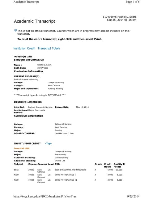 Siriluck Kingkarn's Bachelor Degree Transcript | PDF