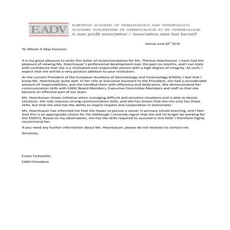 Letter for T Hoeritzauer ET | PDF