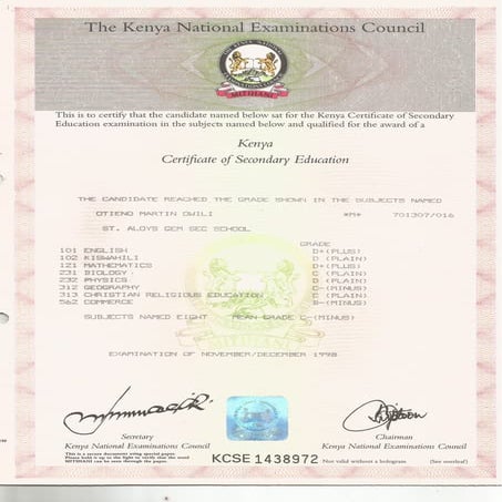 KCSE CERT | PDF