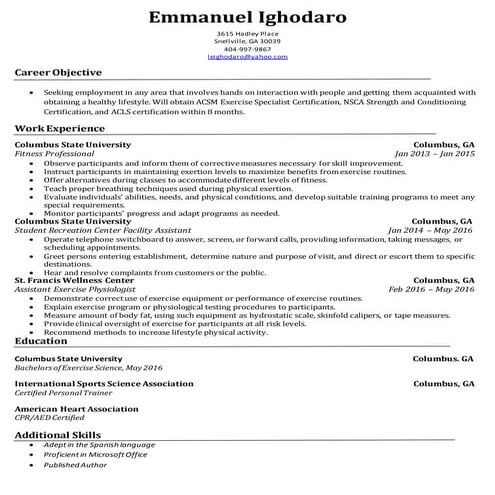 Emmanuel's Resume | DOCX