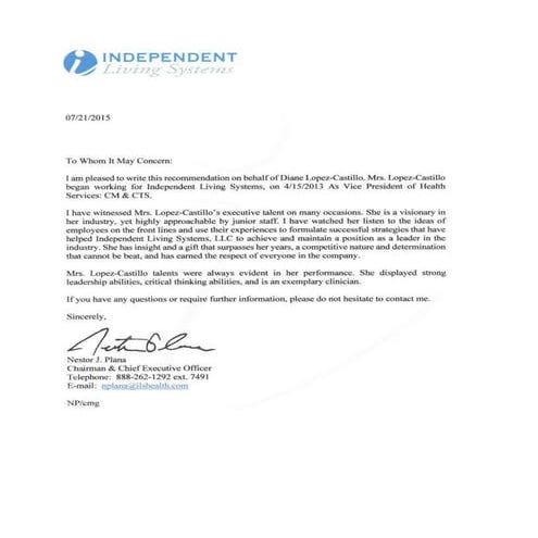 CEO Letter of Recommendation | DOCX | Business Administration | Business