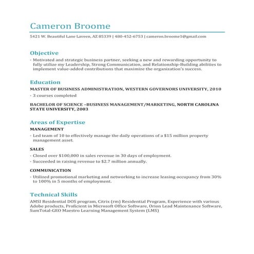 Cameron Broome Business Manager FINAL Resume (1) | DOCX