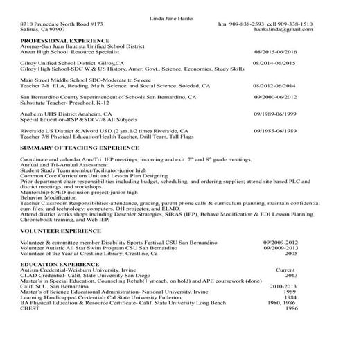 Resume 4-2016 | PDF