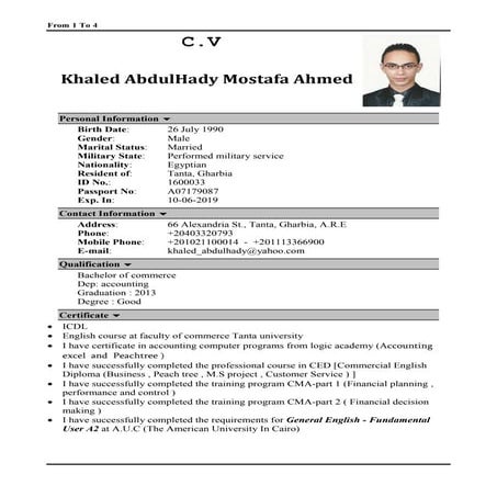 Khaled CV & Pics | PDF | Business | Business and Finance