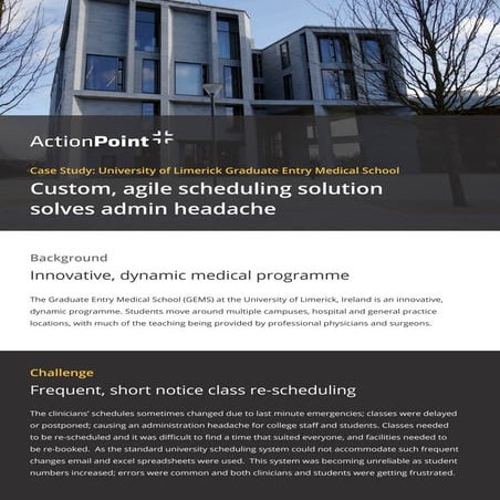 Action Point Case Study University of Limerick Medical School | PDF