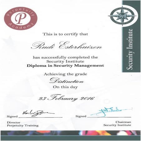 Diploma in Security Management | PDF