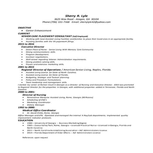 Sherry's Resume Revised | DOCX