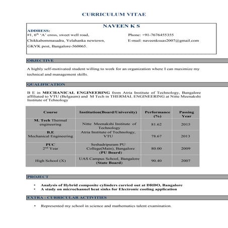 naveen CV | PDF