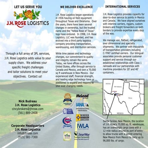 JH Rose Logistics - Let Us Serve You | PDF | Rail Travel | Travel Type