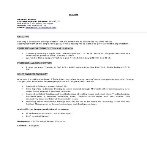 Deepak Resume | DOCX