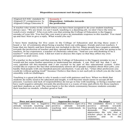 Disposition assessment tool through scenarios | PDF