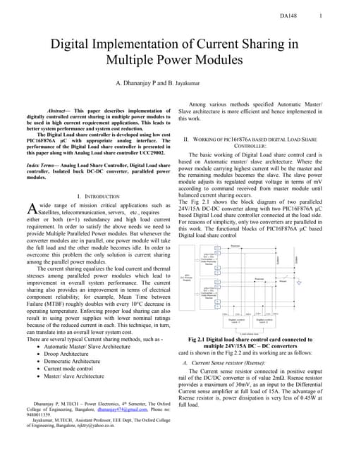 Digital Implementation of Paralleling DC_DC conv | PDF Digital Implementation of Paralleling DC_DC conv | PDF