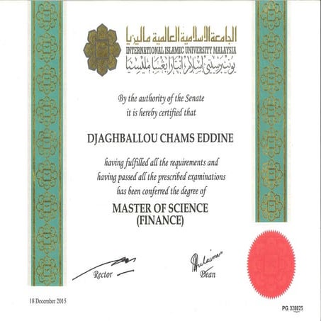 IIUM MASTER CERTIFICATE | PDF