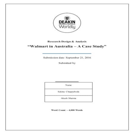 Marketing Research - Walmart A Case Study | DOCX