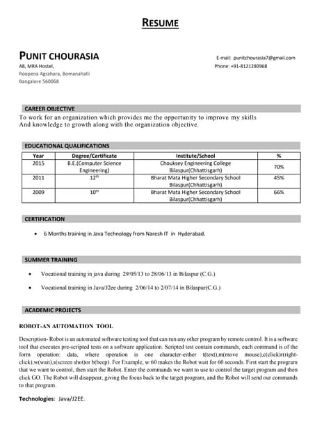 Resume_Nethaji 2016 _Batch | DOCX | Programming Languages | Computing