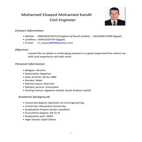 eng-mohamed-elsayed updated cv | PDF