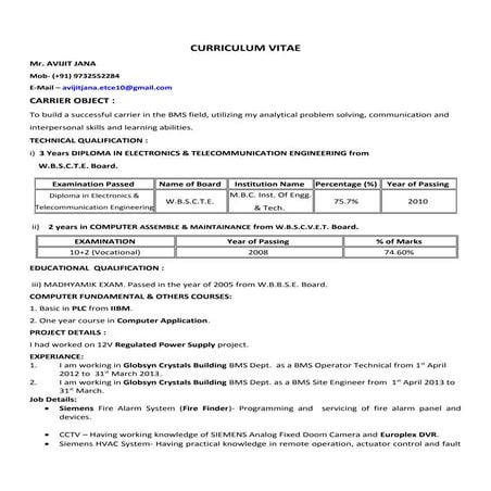Avijit Jana Latest CV 2 | DOC | Civil Engineering Industry | Industries