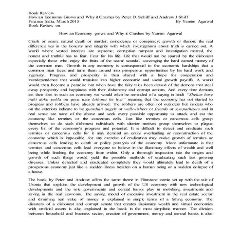 Book Review On How An Economy Grows And Why It Crashes Docx