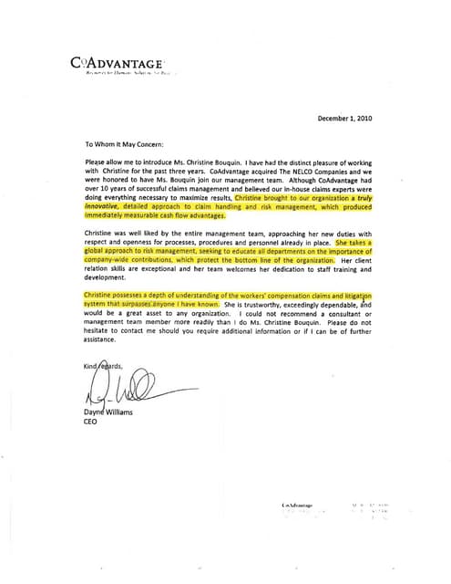 WWW CEO Reference Letter | PDF