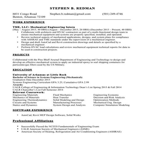 Resume Stephen B Redman | PDF