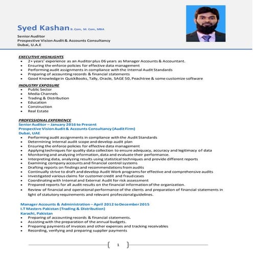CV-Kashan | PDF | Business Accounting & Finance | Business