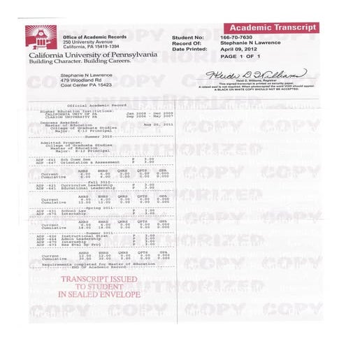 Academic Transcript | PDF