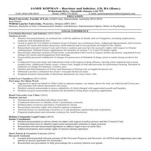 Jamie Kopman Resume- 2016 | PDF