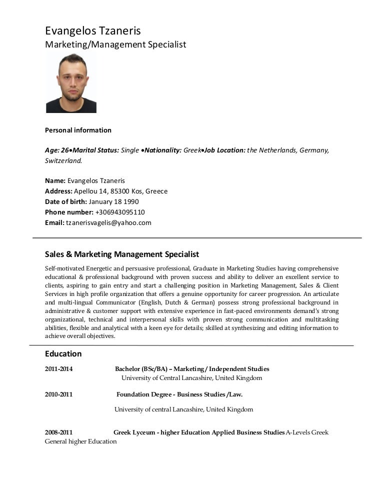 My CV Dutch. (PDF)