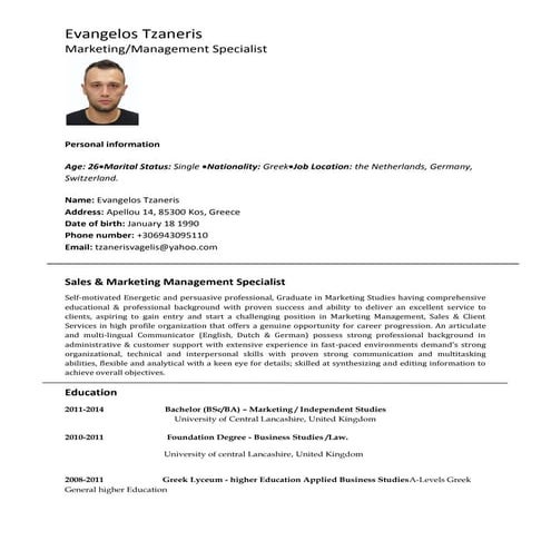 My CV Dutch. (PDF) | PDF