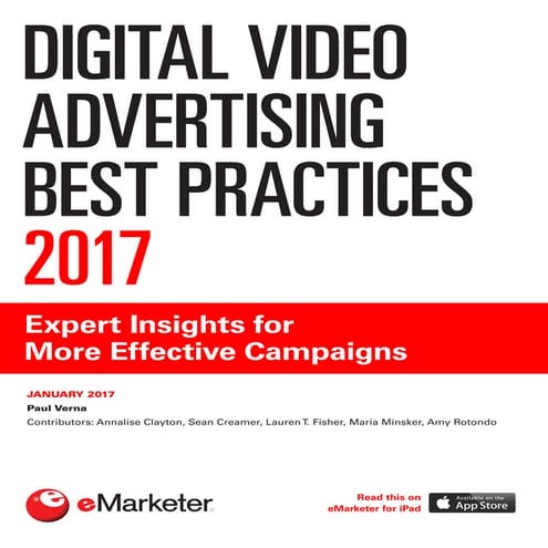 Digital Video Advertising Best Practices 2017[2] | PDF | Internet ...