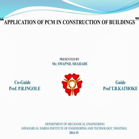 APPLICATION OF PCM IN CONSTRUCTION OF BUILDINGS | PPTX