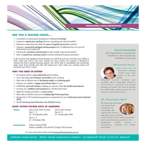 Professional Coach Training Program - one page flyer | PDF