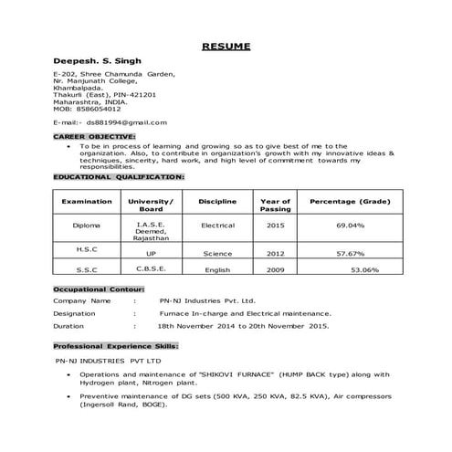 Deepesh Resume | DOCX