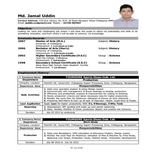 Jamal Uddin Hasan CV | DOCX