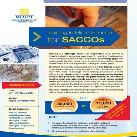 Sacco_training brochure - Embu March 2014 (2) | PDF | Business ...