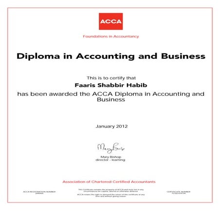 ACCA-Advance diploma | PDF