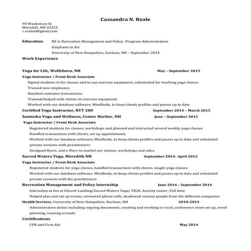 final resume ** | DOC