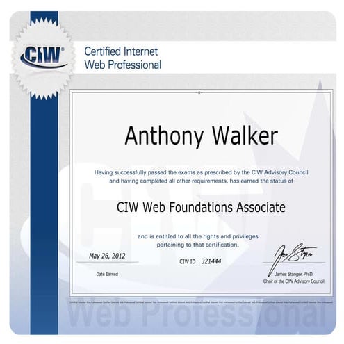 CIW WEB Certificate | PPT