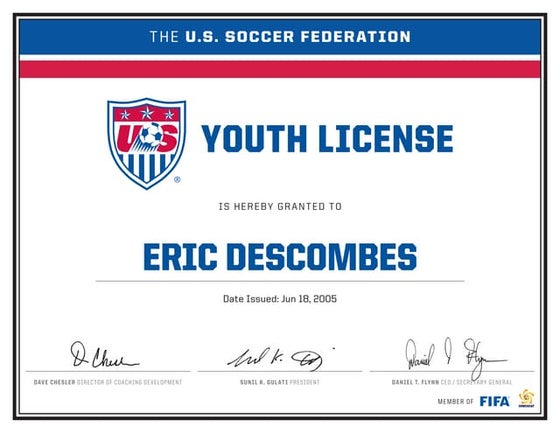 F License Certificate US Soccer | PPT