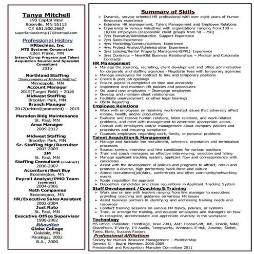 Tanya Mitchell 2016 Resume | DOCX