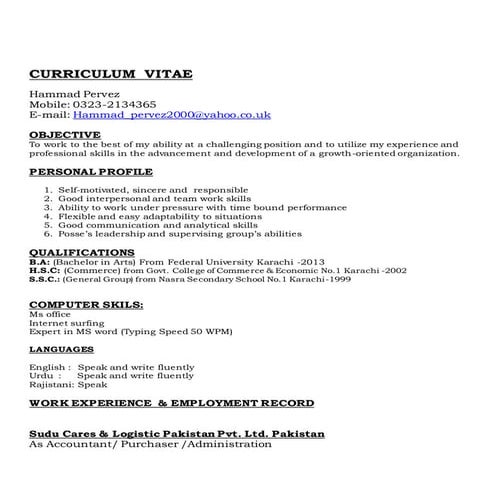 hammad cv | DOCX