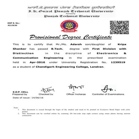 Bachelor's Certificate | PDF