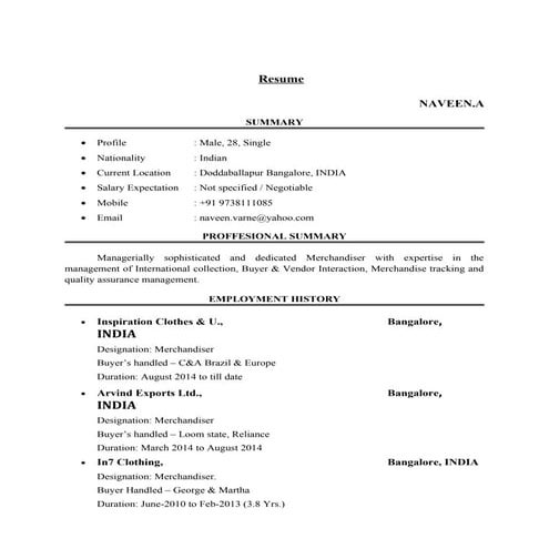 Naveen Resume 1 Pdf