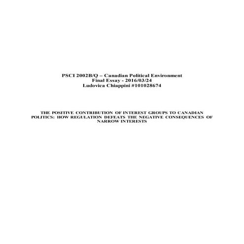 PSCI 2002B Final Essay | PDF