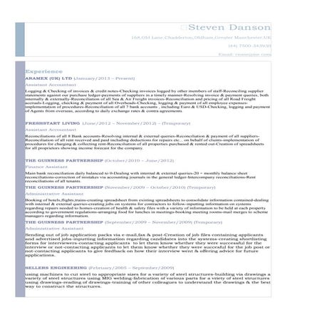 CV Steven Danson English | DOC