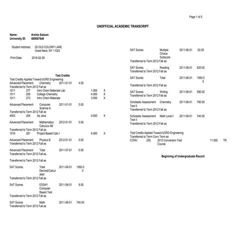 Unofficial Transcript | DOCX