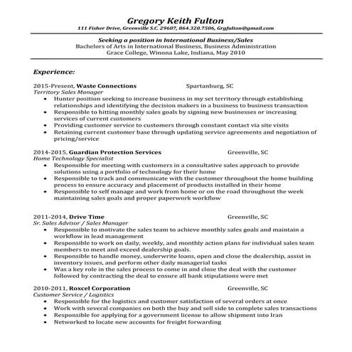 Gregory Keith Fulton - Resume | DOC
